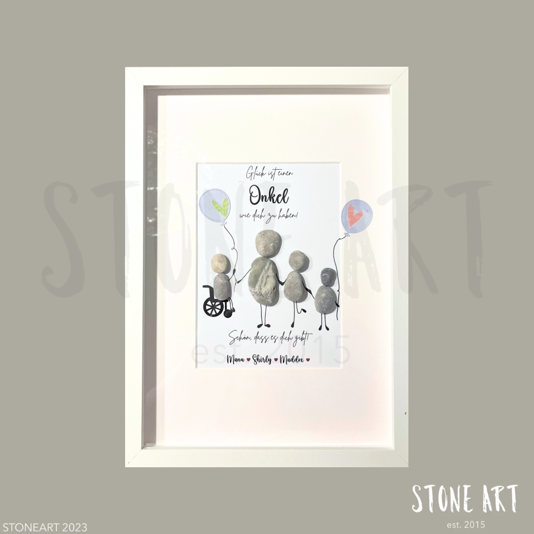 Steinbild Onkel – Geschenk für Onkel mit Herz – Stoneart2015